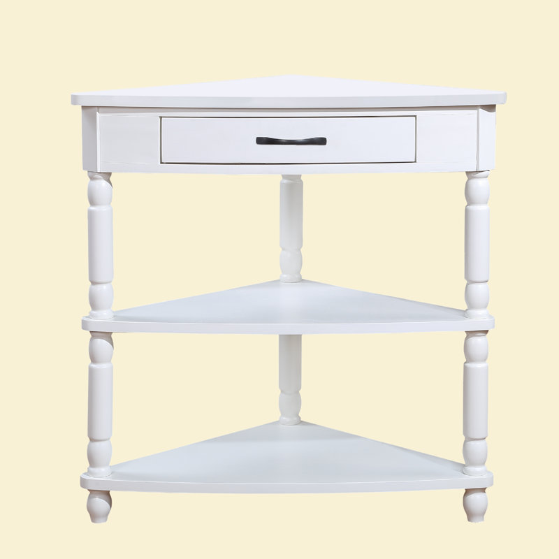 Canora Grey Sierra 33" Triangular Corner Table With 3-Tier And Solid ...