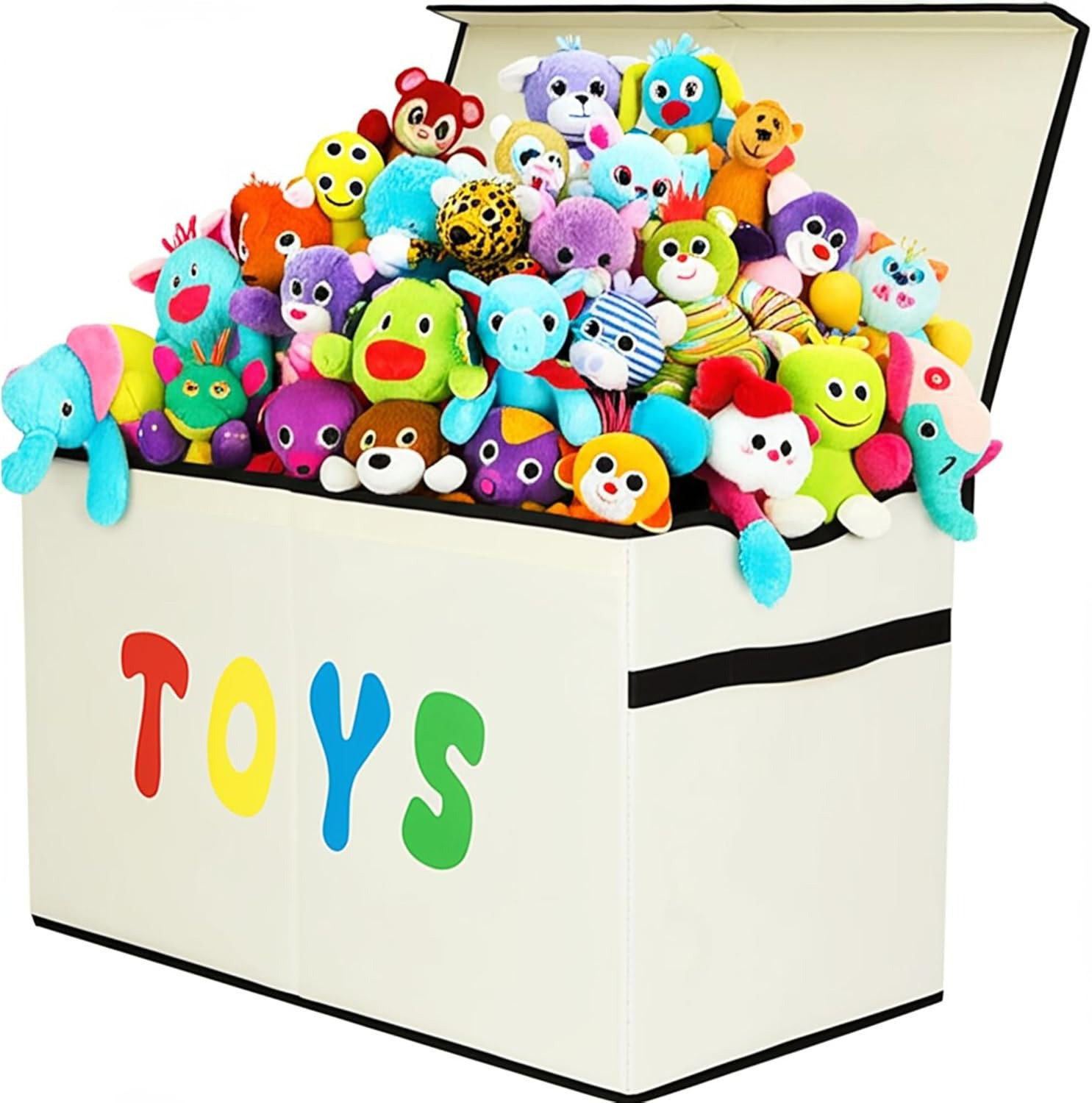 Stock Preferred Beige Toy Storage Chest Collapsible Sturdy Bin With Lid ...