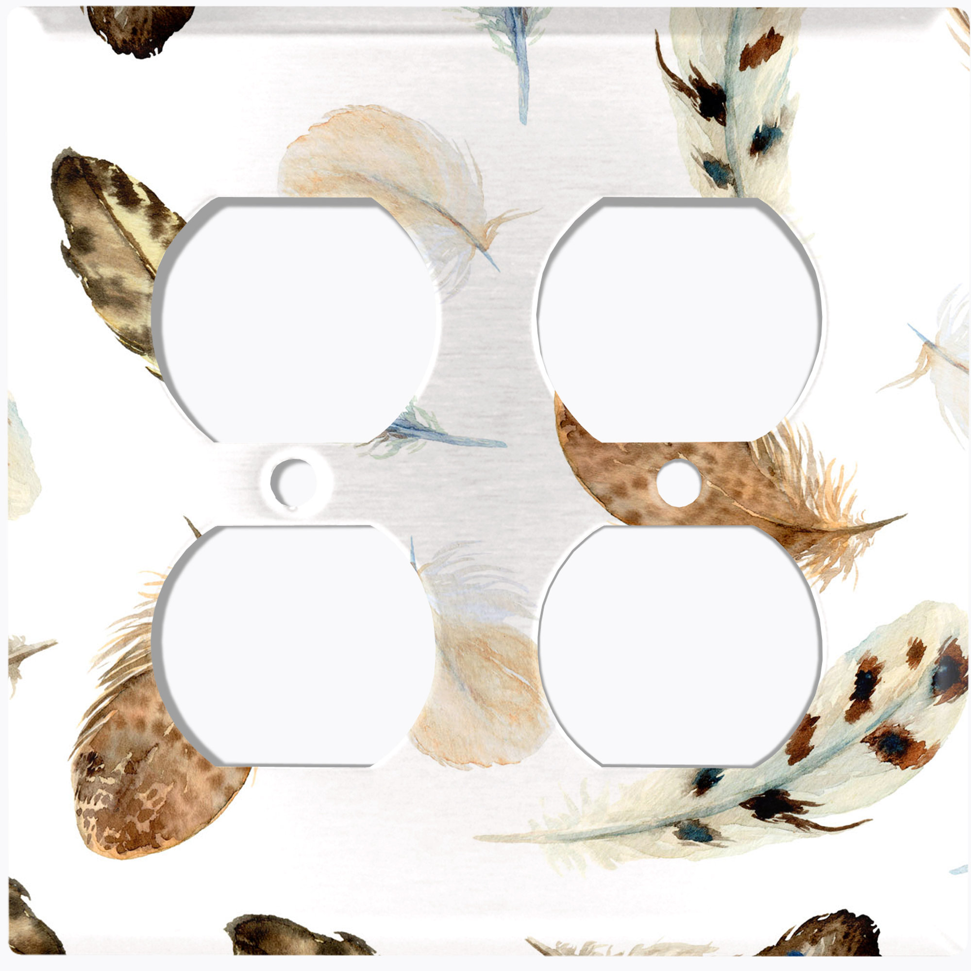WorldAcc Indian Native Feathers 2-Gang Duplex Outlet Wall Plate | Wayfair