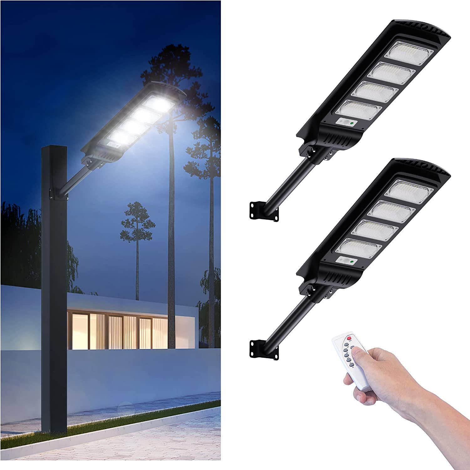 LOHASLED 2-Pack Solar Street Lights Outdoor, Parking Lot Lights 400W ...