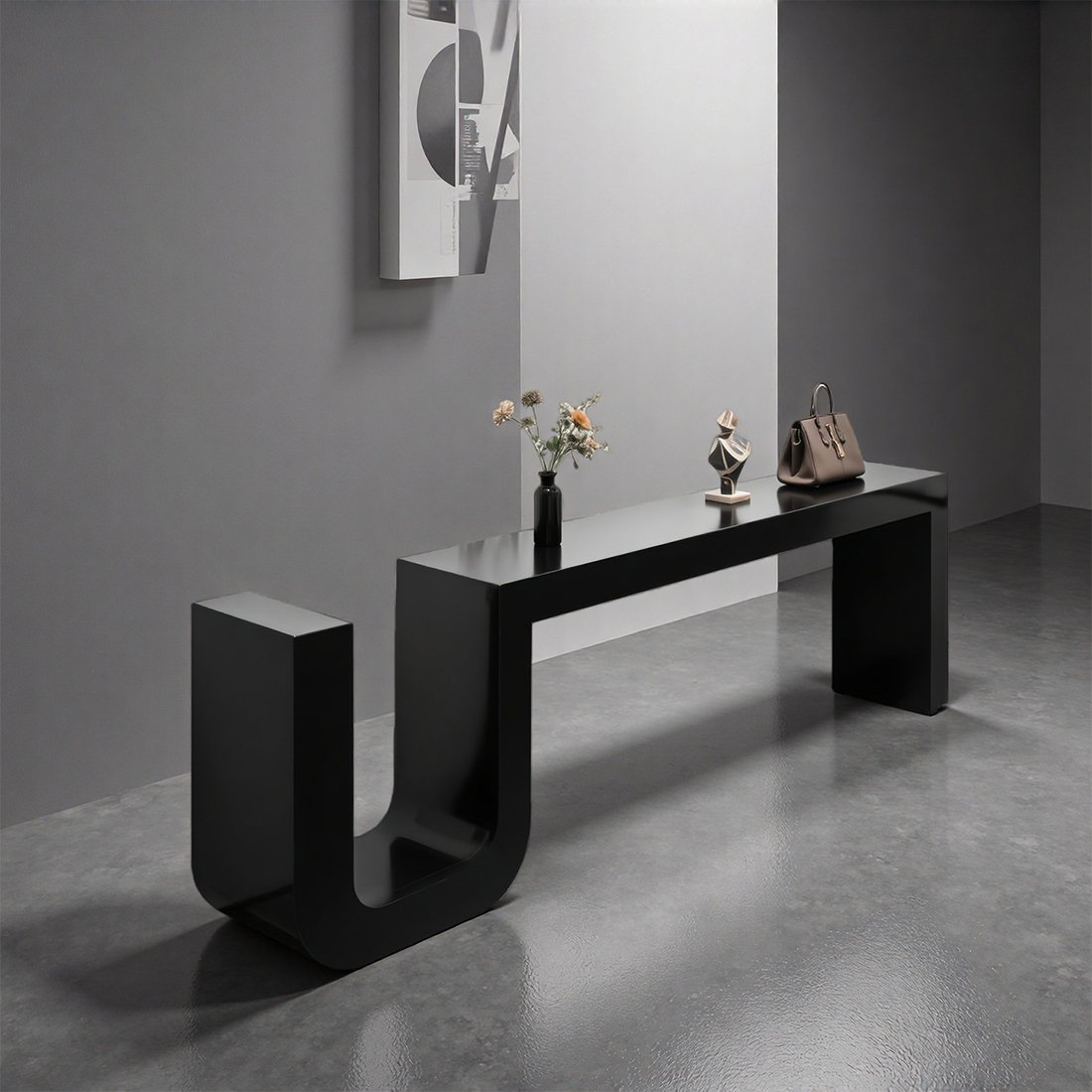 Orren Ellis Black U Shape Minimalist Display Table - Wayfair Canada