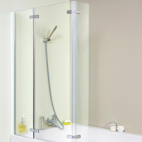 Nuie Ella Screens 823mm W x 1400mm H Hinged Semi-Frameless Bath Screen ...