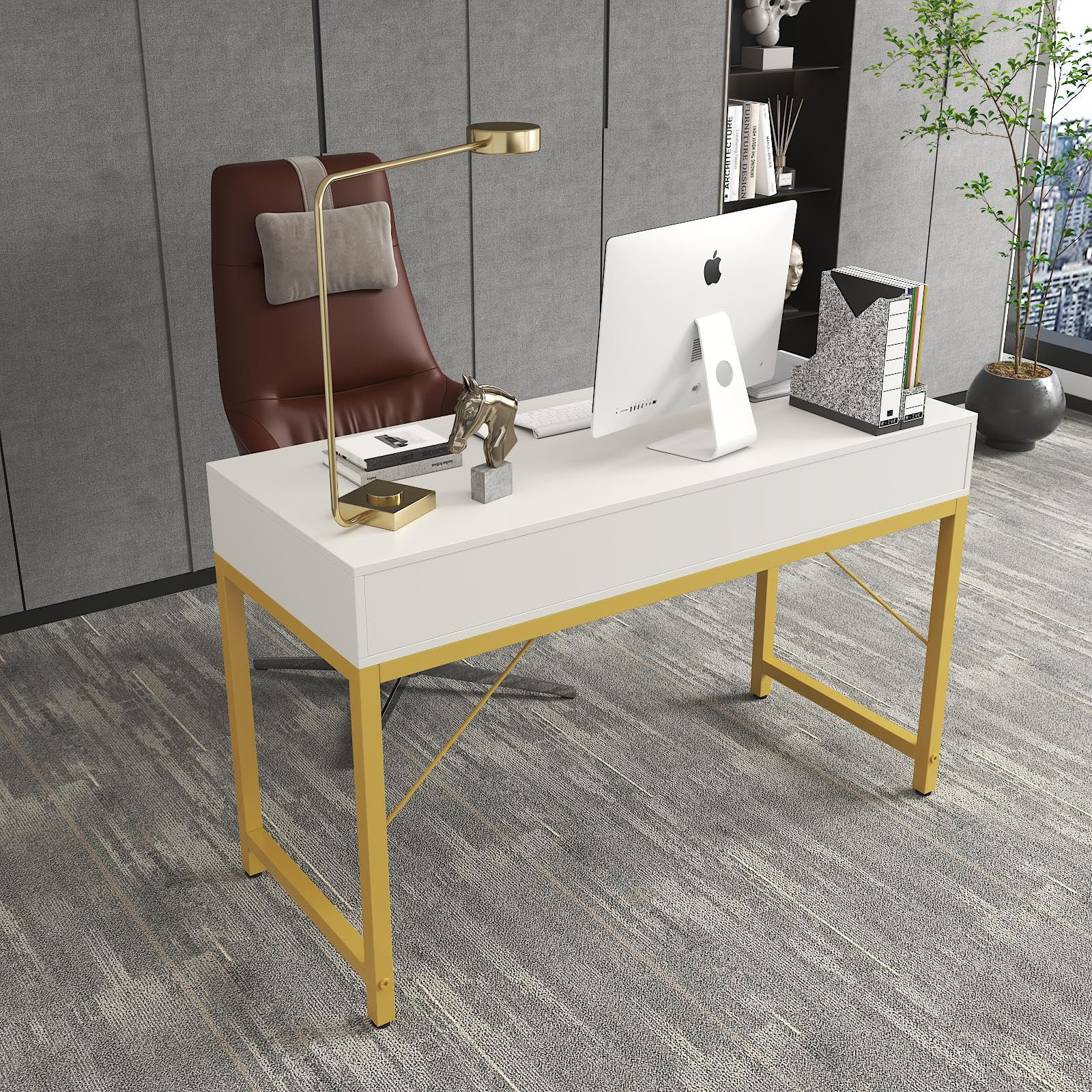 Mercer41 Women Makeup Vanity Desk With 2 Drawers ,Bedroom Home Office ...