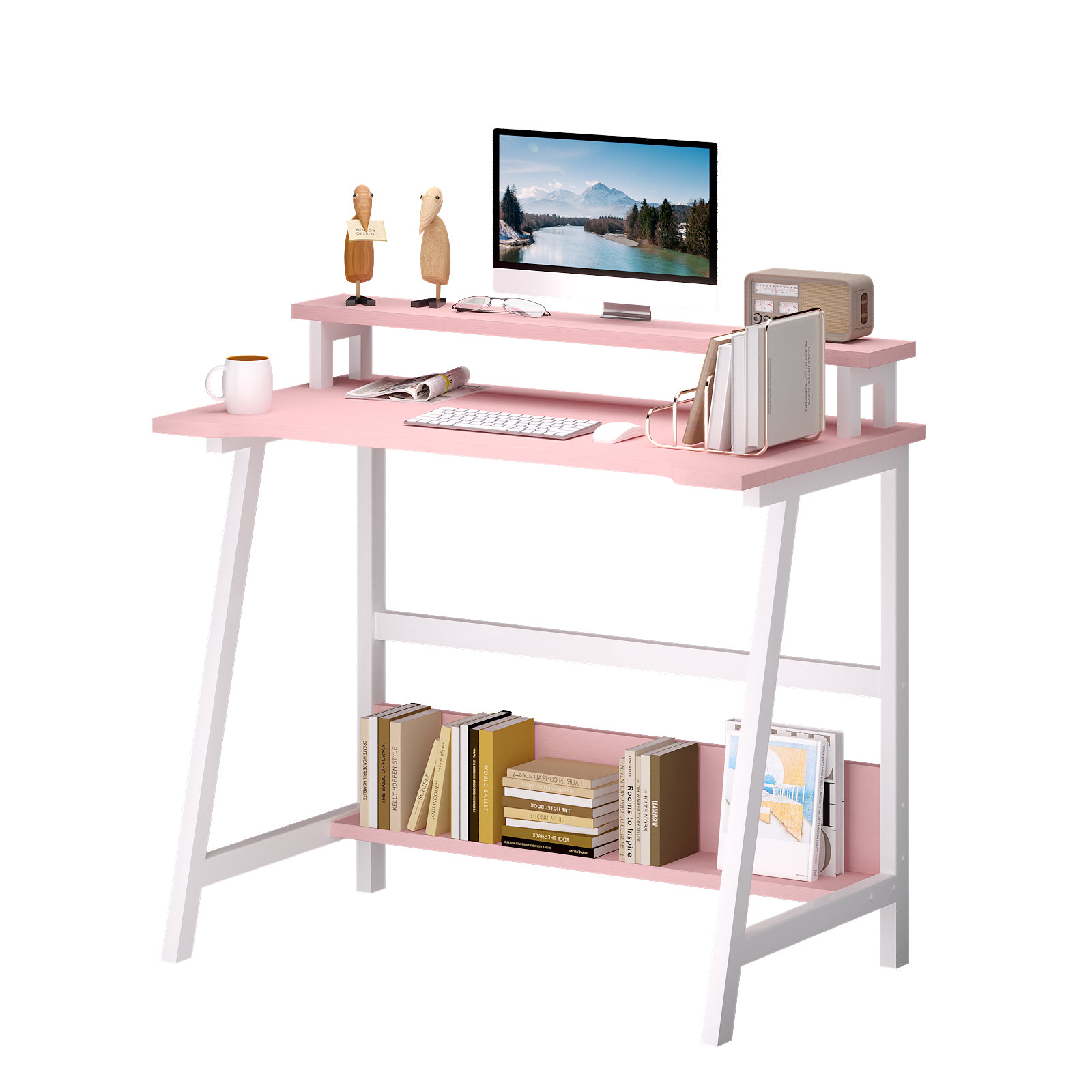 Inbox Zero Computer Home Office Desk, 31.5" Desk for Small Spaces with ...