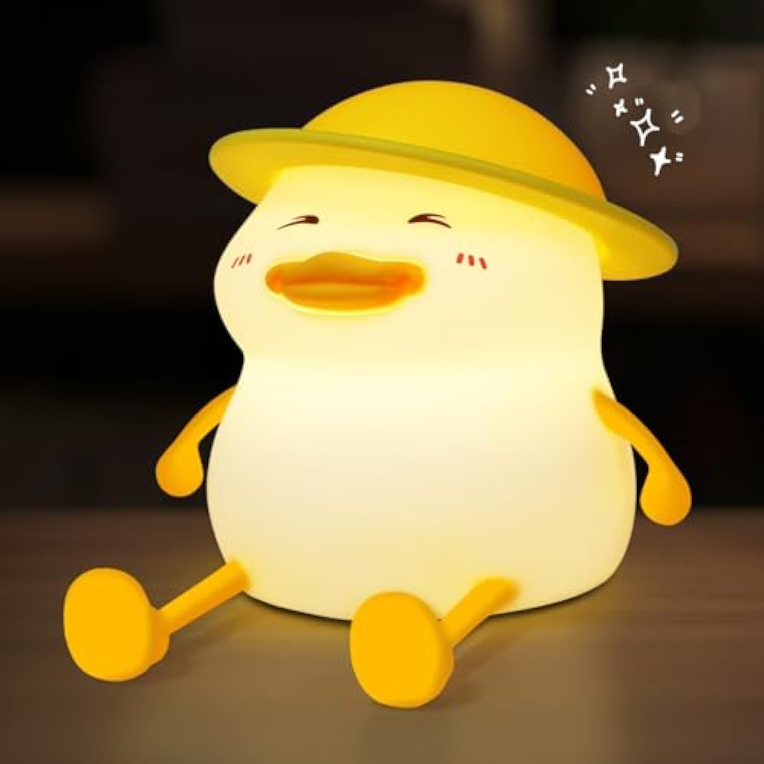 Zeki Shoggy Cute Duck Night Light For Kids, Squishy Silicone Duck Light ...