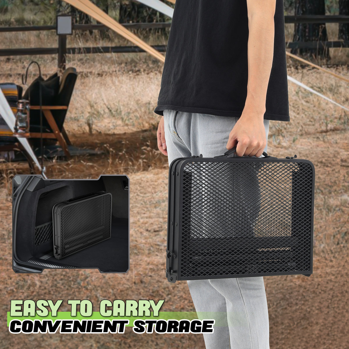 Magshion Folding Camping Table Portable Height-Adjustable Card Table ...