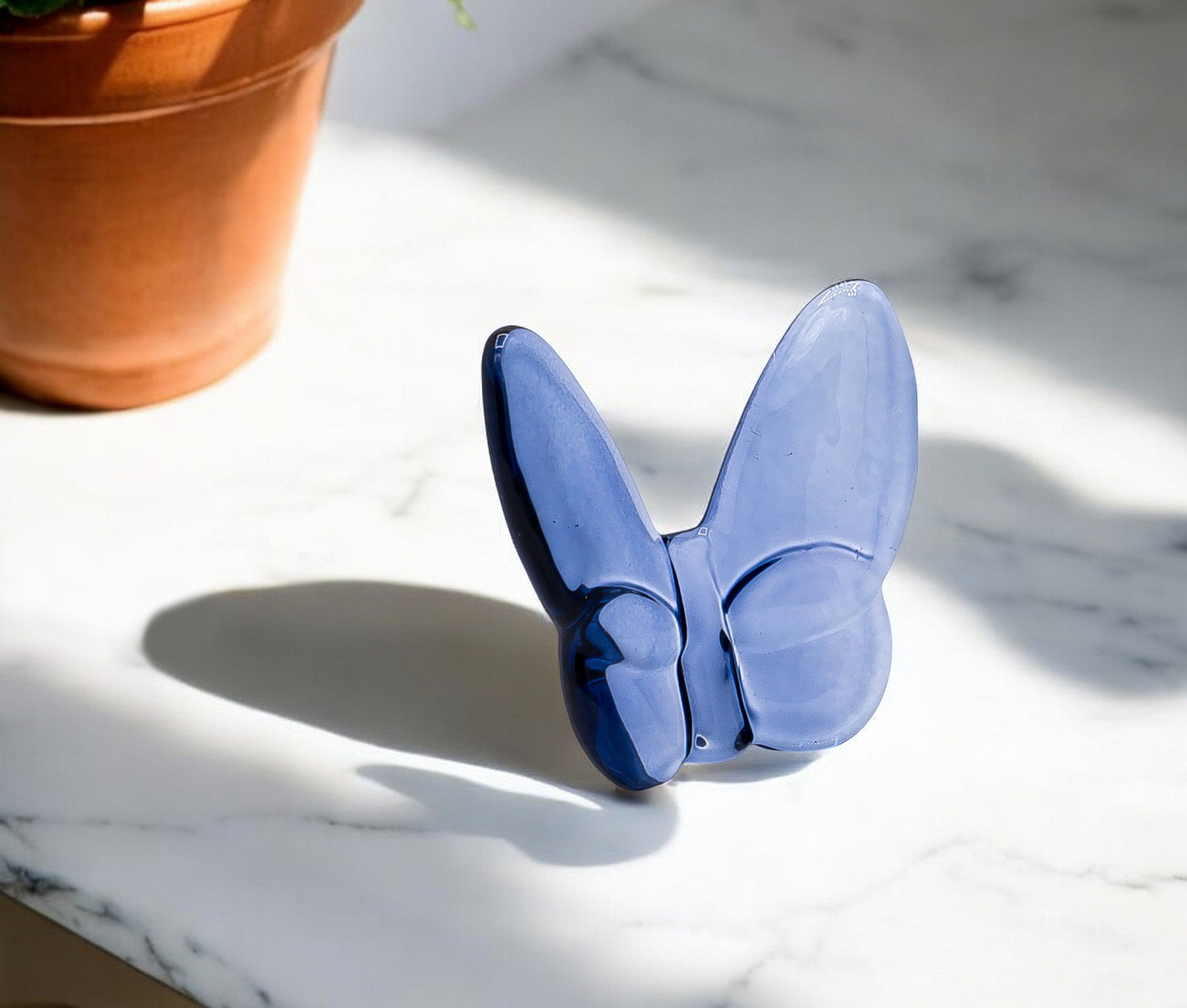 HomeRoots 3" Dark Blue Crystal Butterfly Figurine Tabletop Sculpture ...