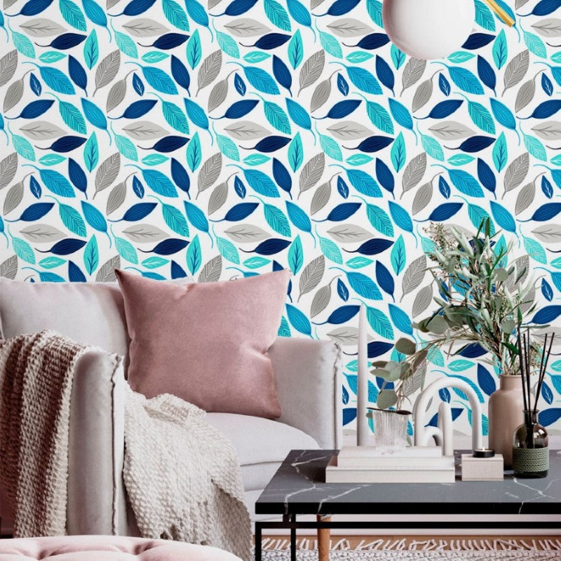 Ebern Designs Tayli Leaves 8.5' L x 24" W Peel and Stick Wallpaper Roll ...