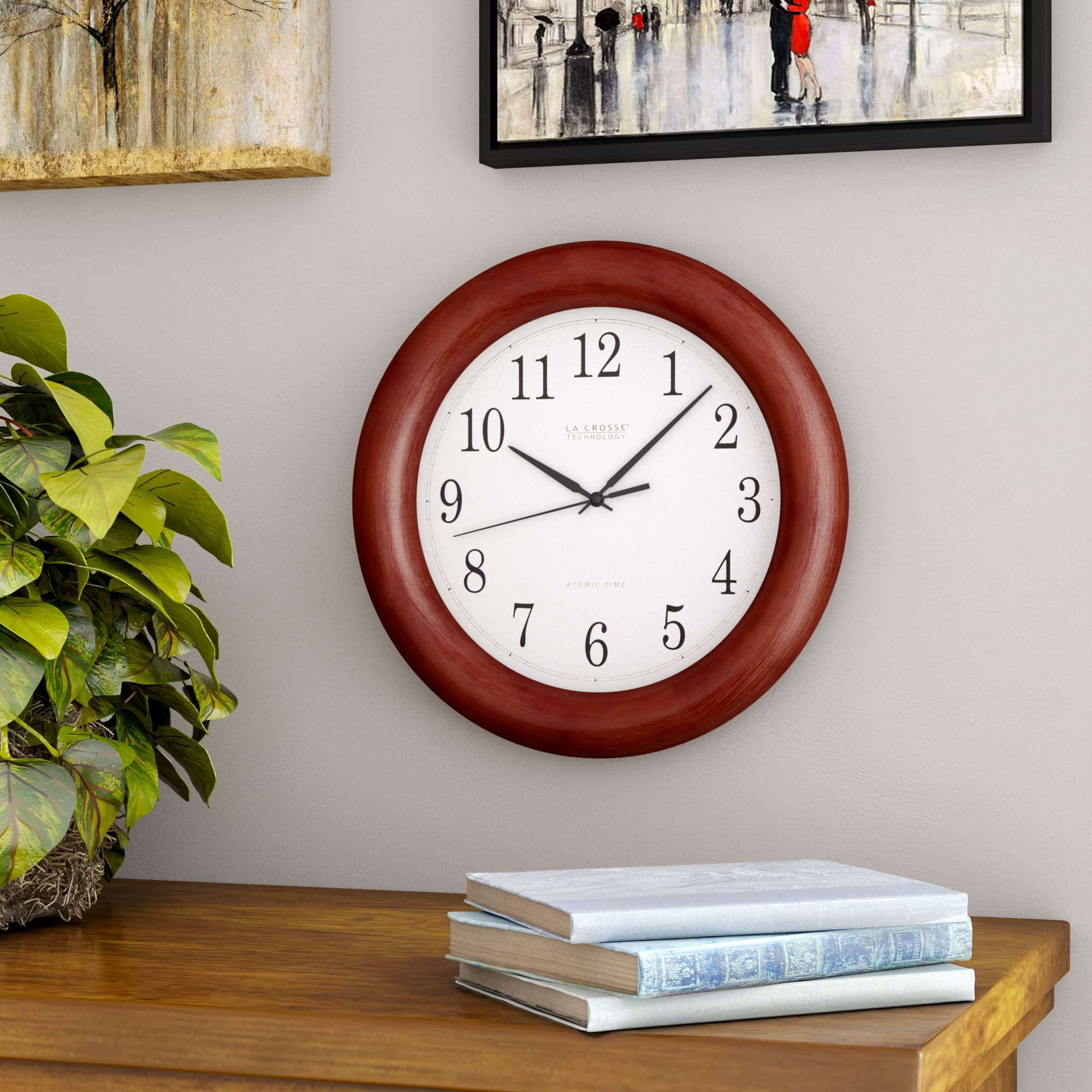 Alcott Hill® 12.5" Atomic Analog Wood Wall Clock & Reviews | Wayfair