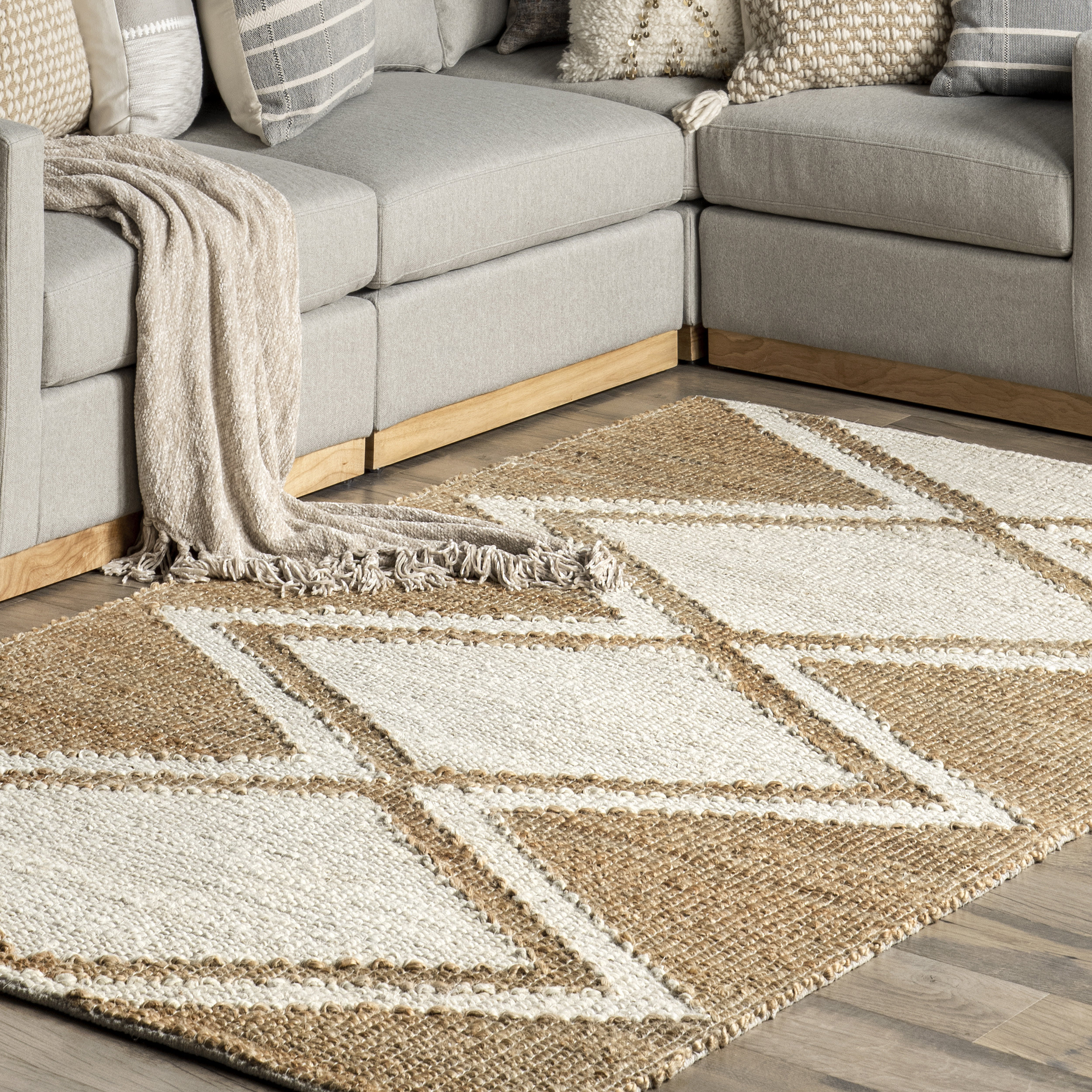 Foundry Select Kehlani Geometric Jute Area Rug for Dining Room Living ...