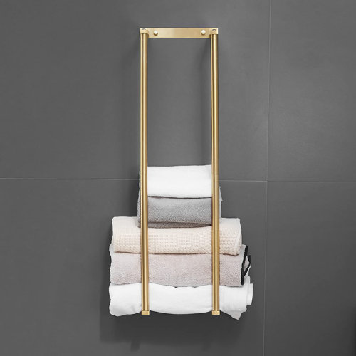 COAHAHA Brushed Gold Stainless Steel Towel Rack, Rectangular, Space ...