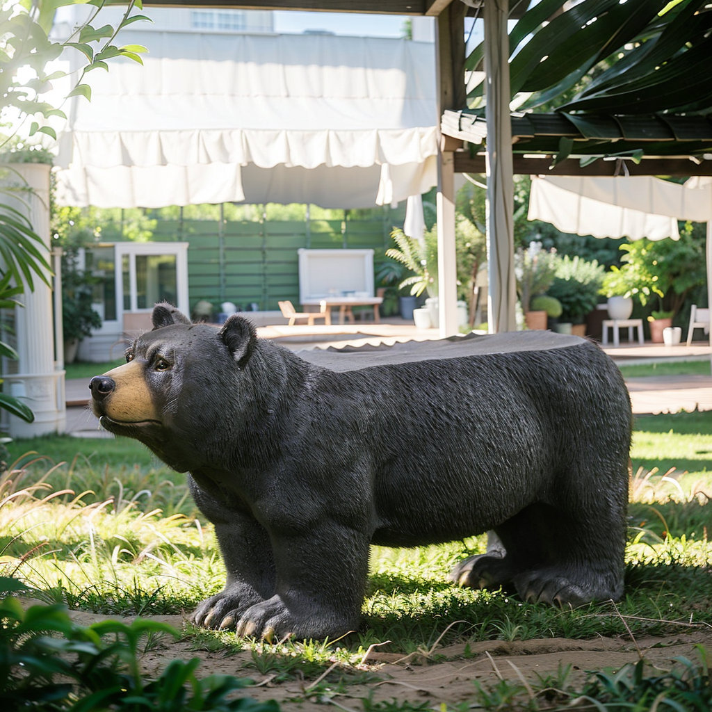 Millwood Pines MGO BEAR BENCH, Concrete Outdoor Bench, Outdoor Bench ...