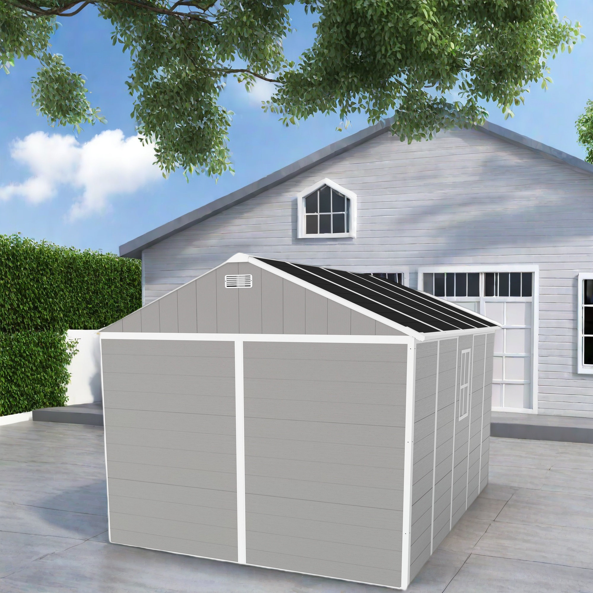 TRADROU Outdoor Plastic Storage Shed - Ultra-Durable Pp, Waterproof ...