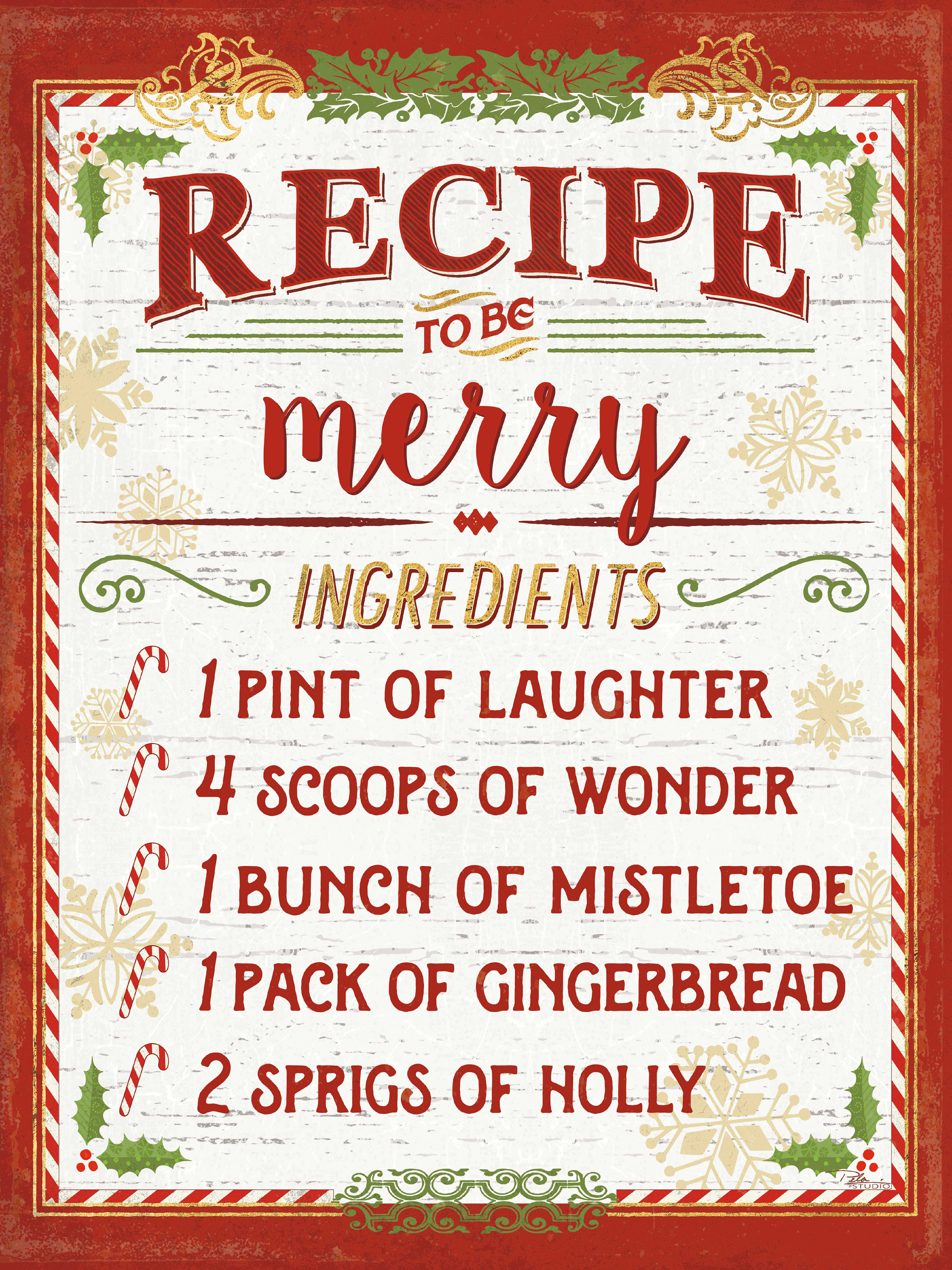 Trinx Holiday Recipe IV Script by Pela - Wrapped Canvas Textual Art ...