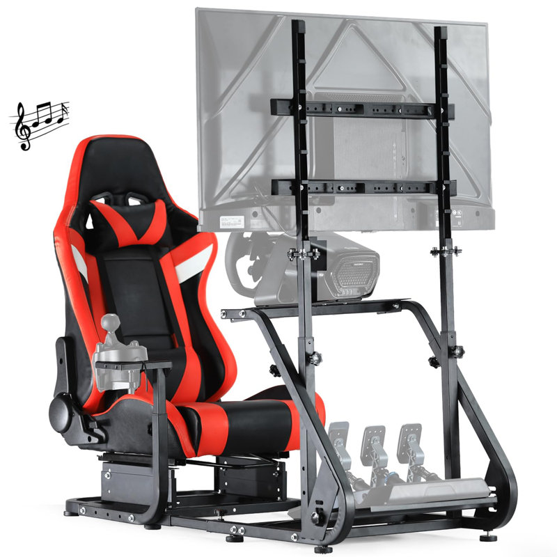 Inbox Zero Ergonomic PC & Racing Game Chair with Built-in Speakers ...