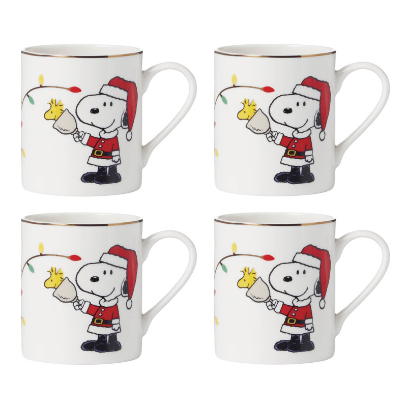 Lenox SNOOPYS CHRISTMAS Snoopy Christmas 12-Piece Dessert Set & Reviews ...
