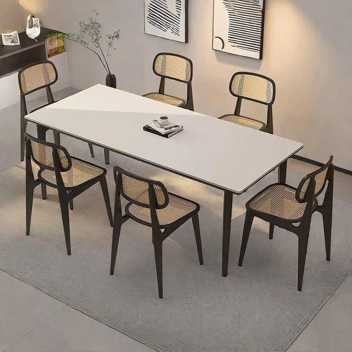 Animoe D Furniture Rectangular household solid wood rock table ...