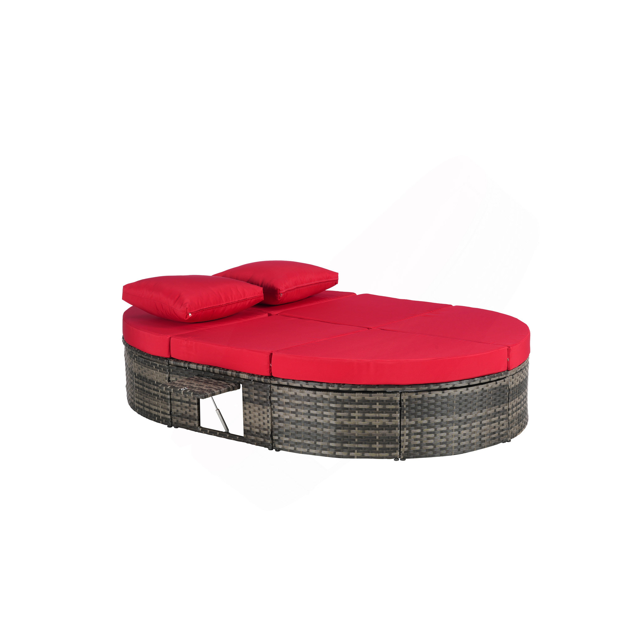 One Allium Way Outdoor Patio Round Daybed, Sun Bed With Adjustable ...