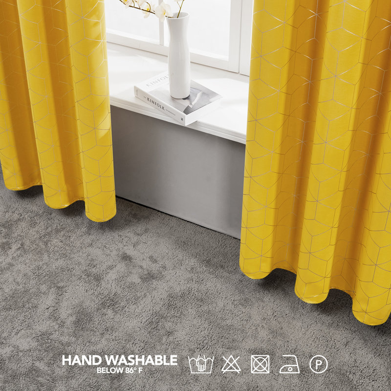 Deconovo Silver Diamond Pattern Curtain Pair | Wayfair