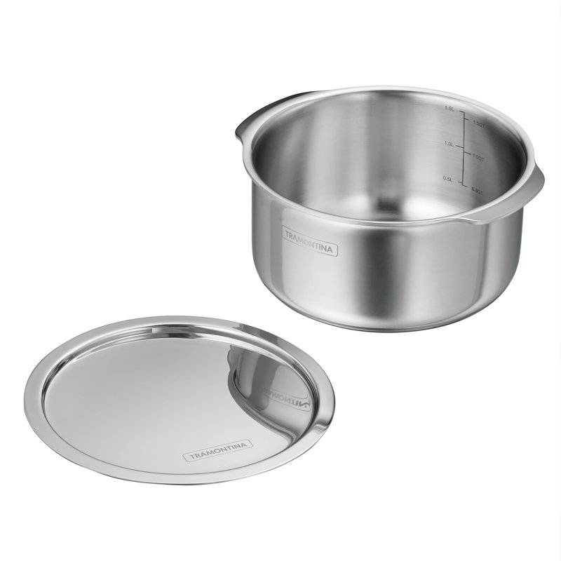 Tramontina Utsava Tri-Ply Clad Stainless Steel Tope with Lid, Patila ...