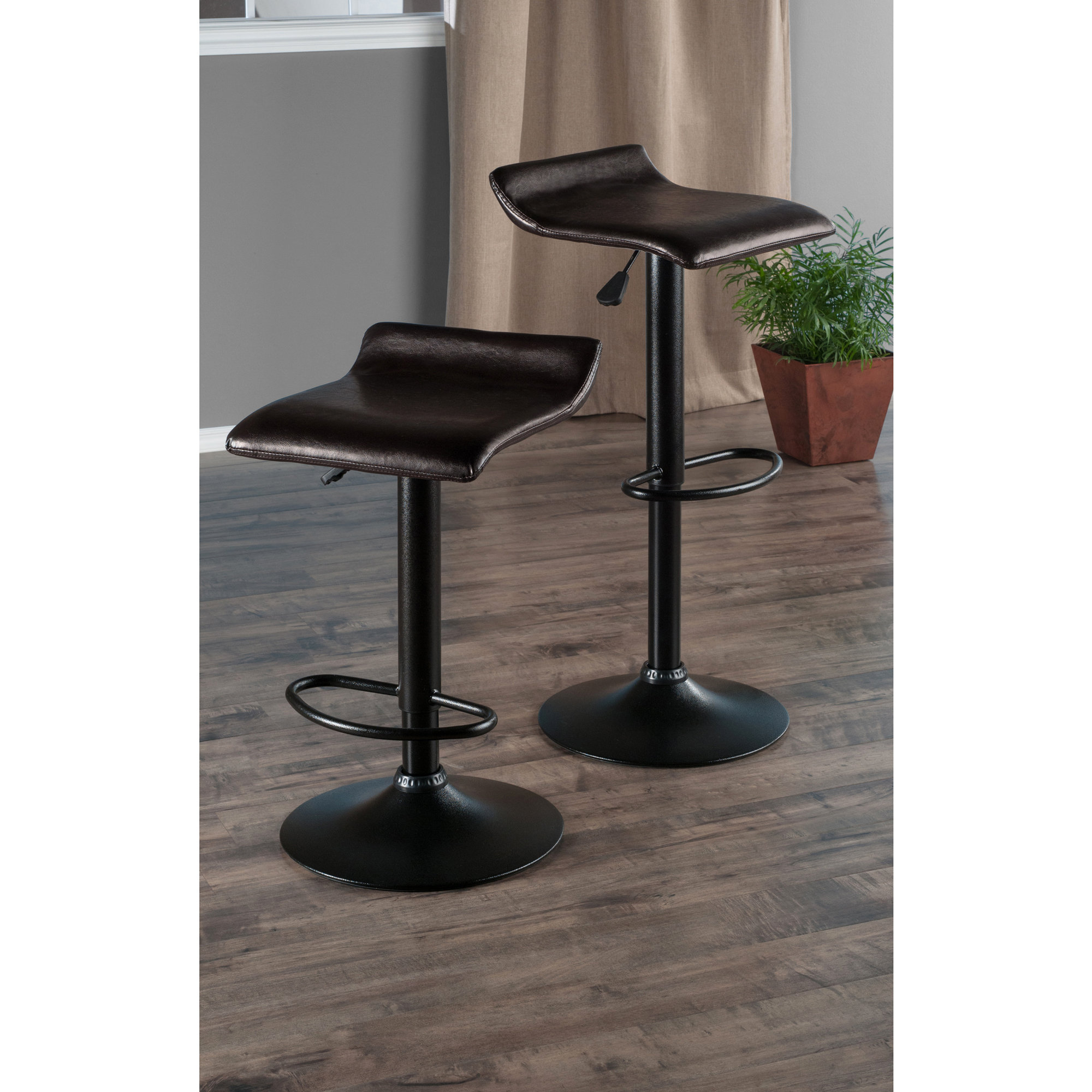 Orren Ellis Holz Adjustable Height Swivel Bar Stool & Reviews | Wayfair