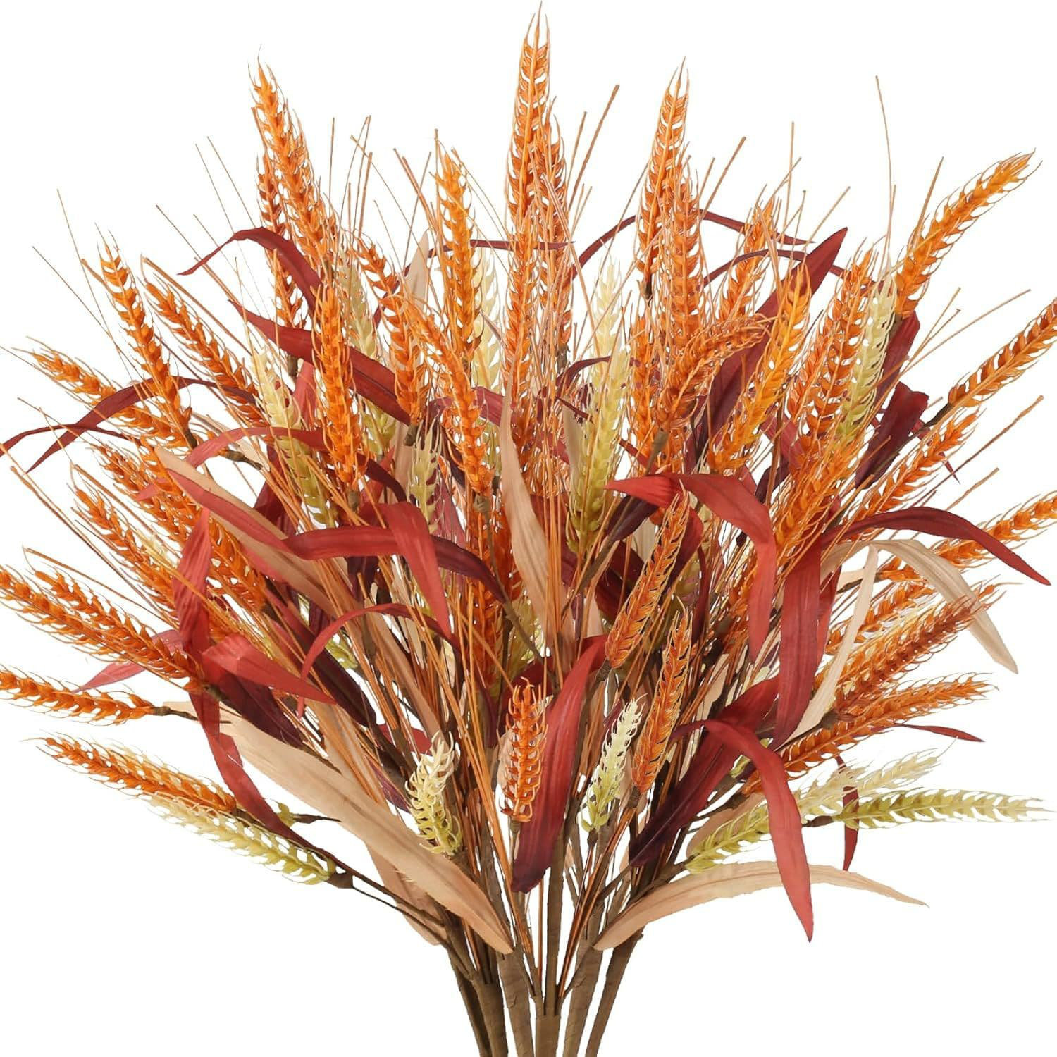 Ophelia & Co. 6 Pcs Artificial Wheat Stalks with Fall Leaves | Wayfair