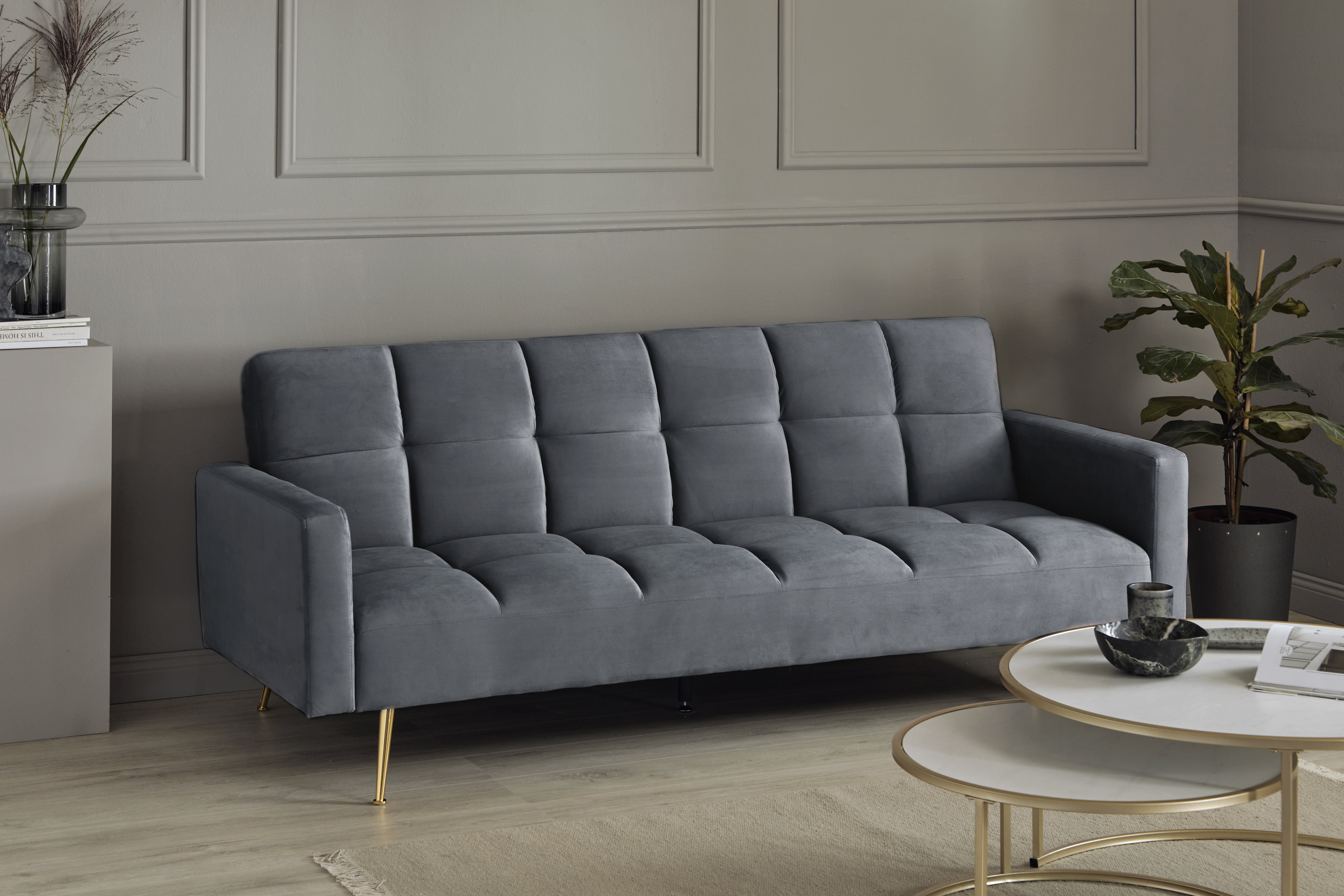 Mercury Row Shiflet 3 Seater Manual Reclining Velvet Sofa Bed & Reviews ...