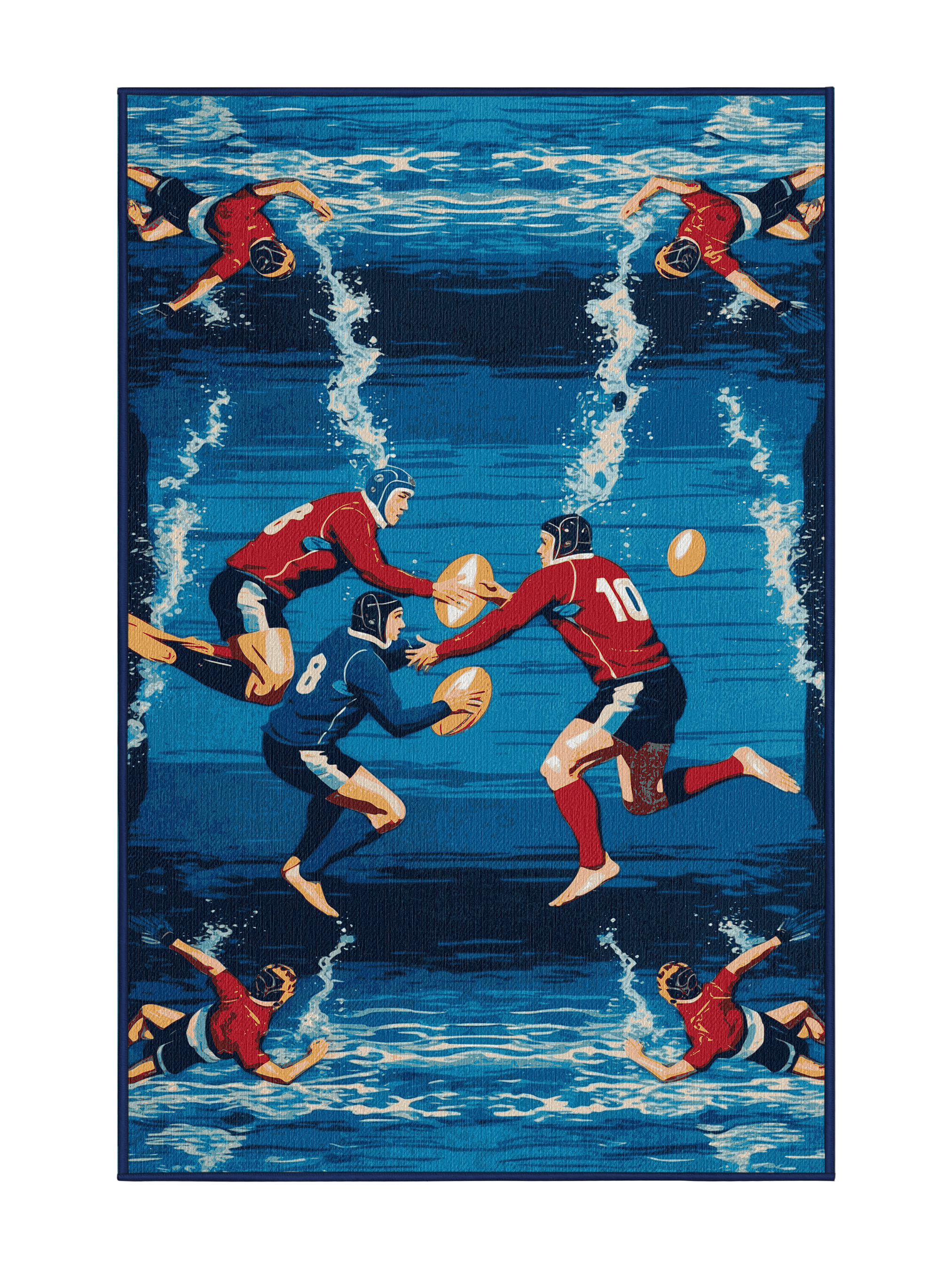 Red Barrel Studio® Washable Underwater Rugby Sports Area Rug | Wayfair