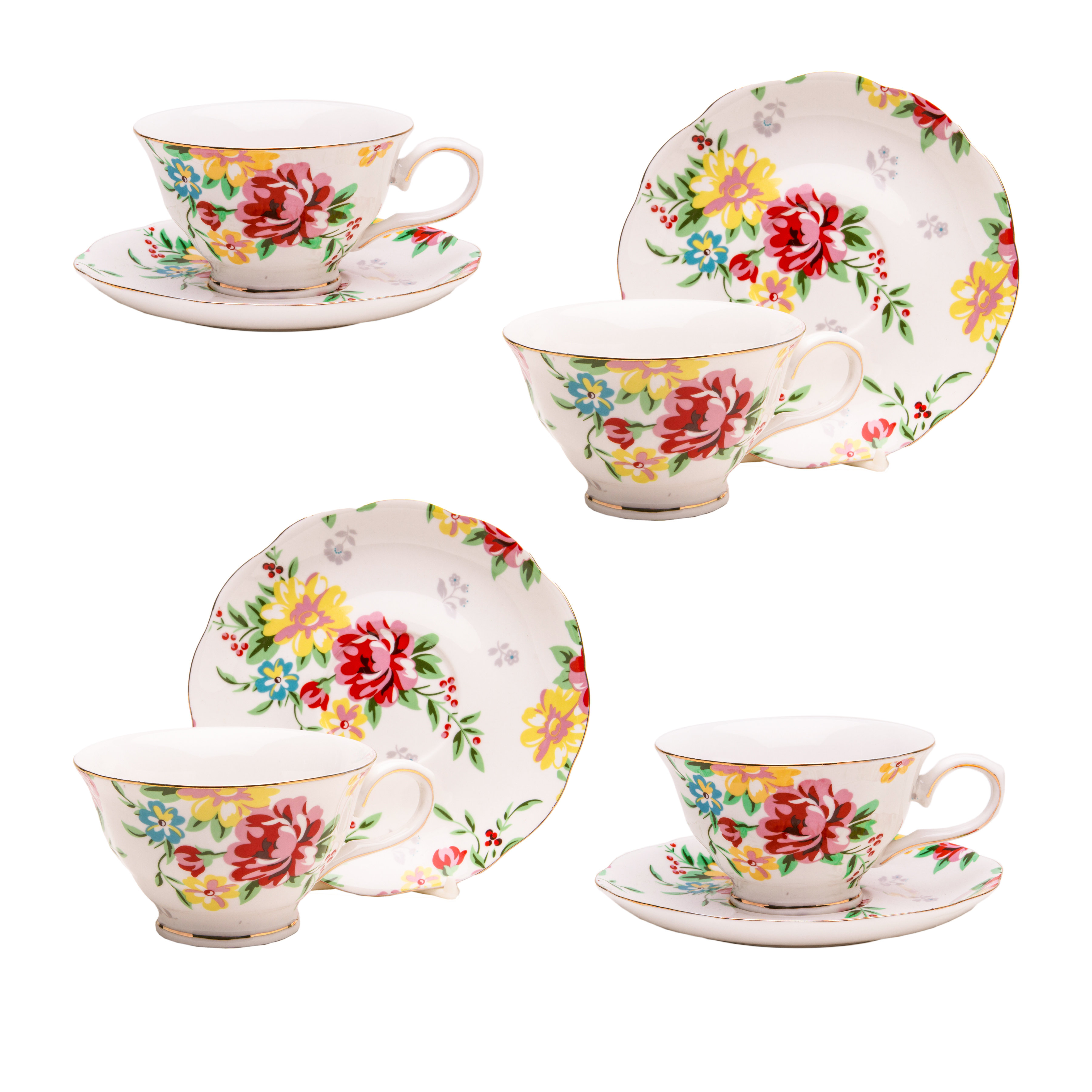 Grace's Tea Ware Shabby Rose Teacup & Saucer | Wayfair