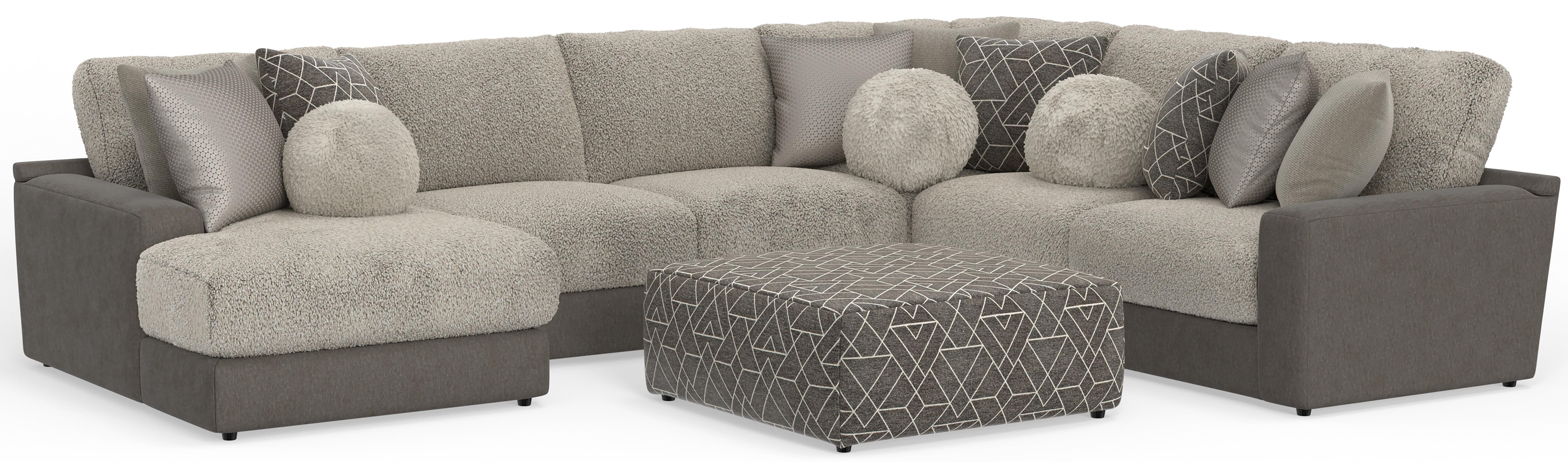 Ebern Designs Stafford 4pc Sectional With Cuddler Seat Cushions ...