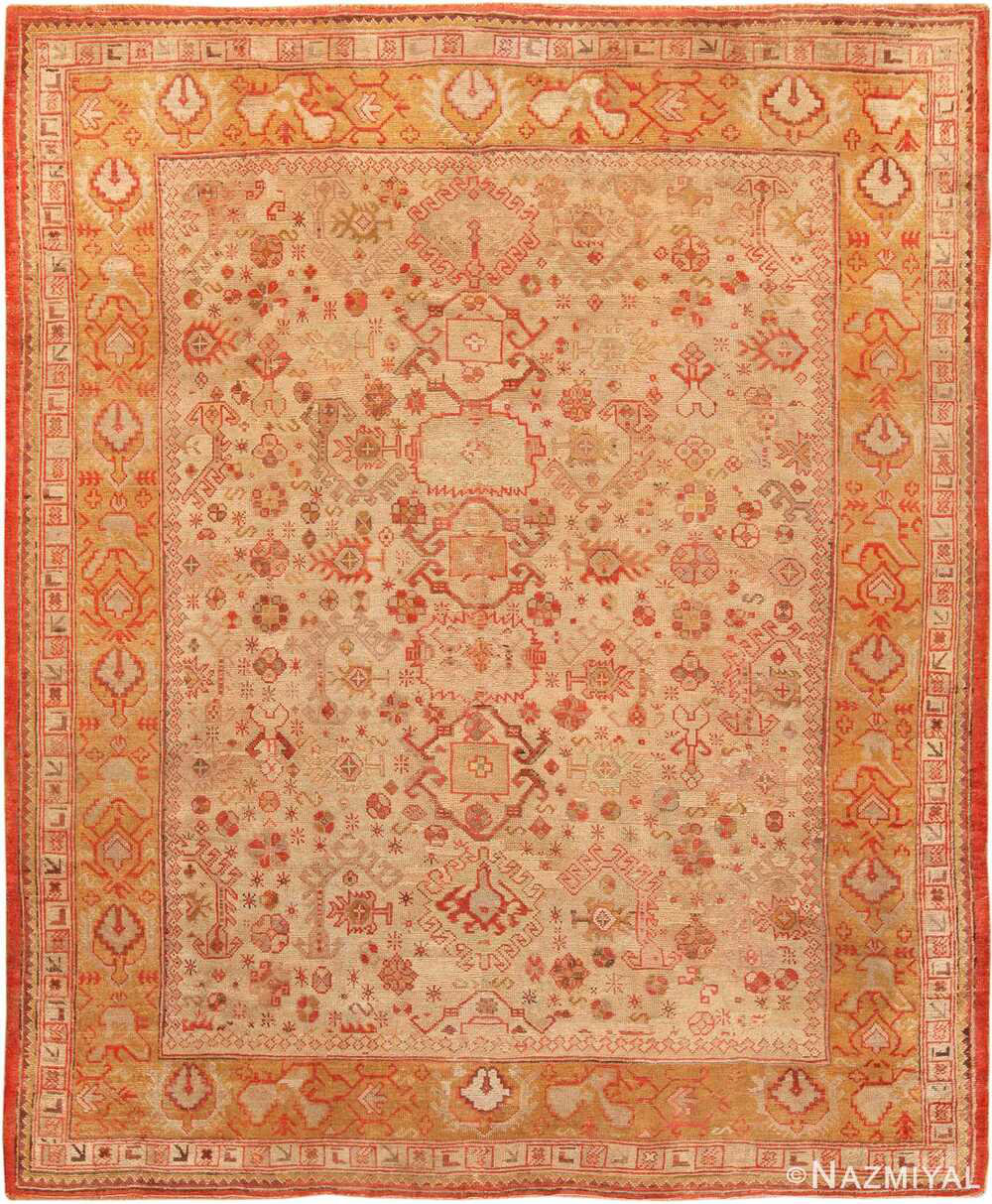 Nazmiyal Collection Tribal Cream Background Antique Room Size Turkish ...