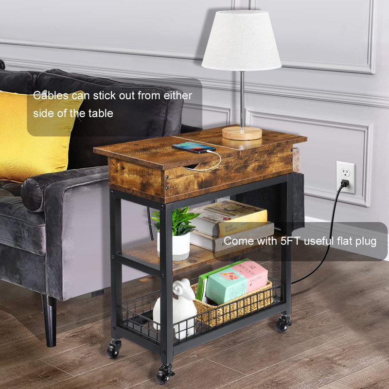 17 Stories 25.2'' tall End Table Set Built-In Outlets | Wayfair