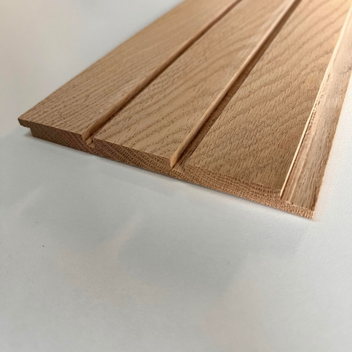 Timeline Wood TIMELINE Fluted Solid Oak Thin Square 5.25” X 72” Real ...