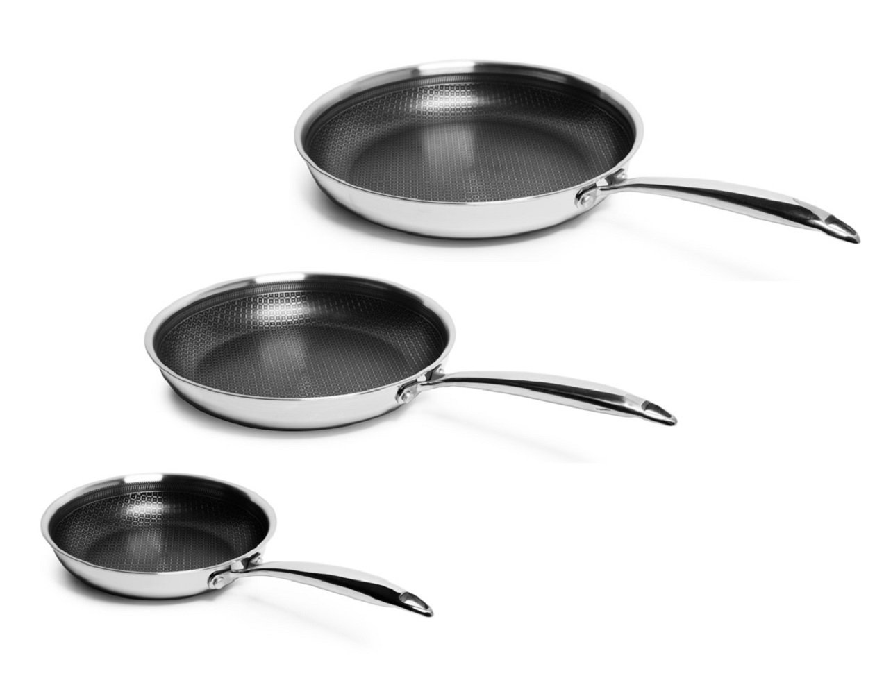 Lexi Home Modern Kitchen Basics Tri-Ply Stainless Steel Nonstick 3 ...