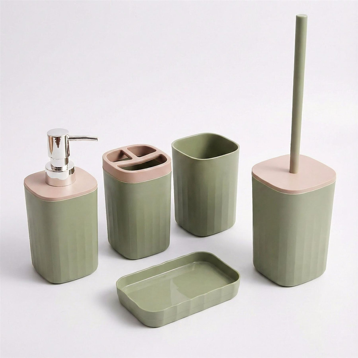 Symple Stuff 5 Piece Bathroom Accessories Set - Soap Dispenser ...