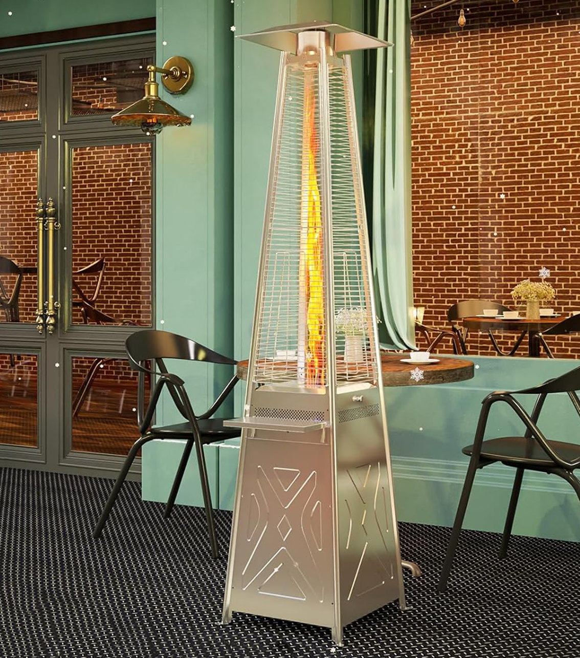 Espiron Optimum Outdoor Propane Patio Heater, Patio Pyramid Flame ...