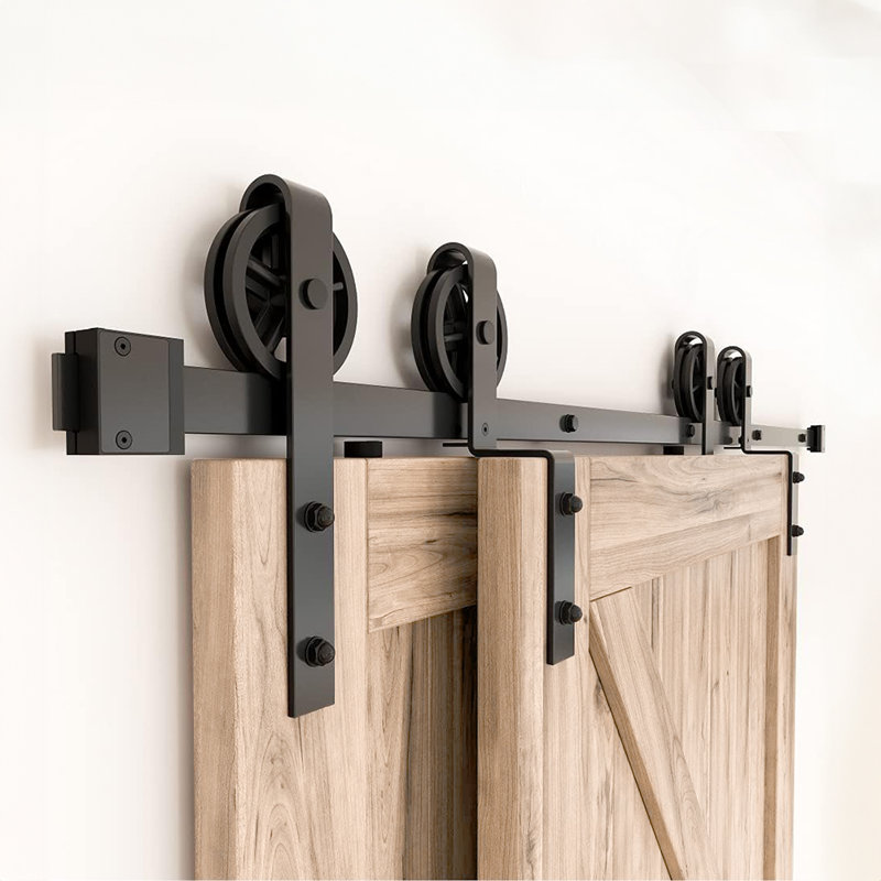 Lazio Single Track Bypass Sliding Barn Door Hardware Kit & Reviews ...