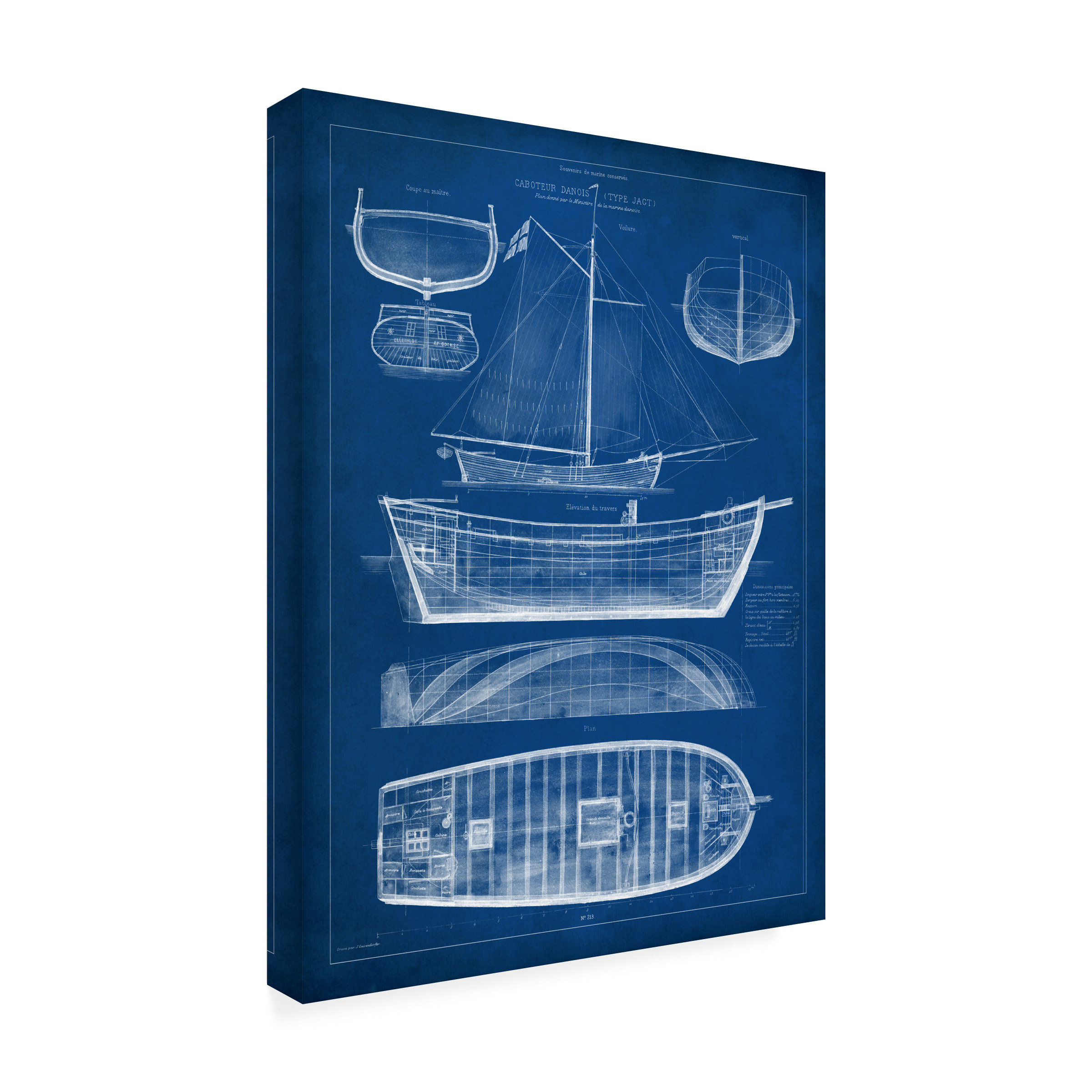 Trademark Fine Art Vision Studio 'Ship Blueprint II' Canvas Art | Wayfair