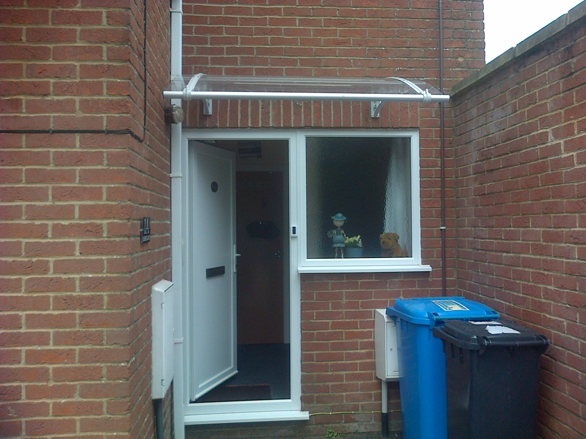 Dakota Fields Mesick 1m Width x 0.65m Depth Door Canopy Grey-Bracket ...