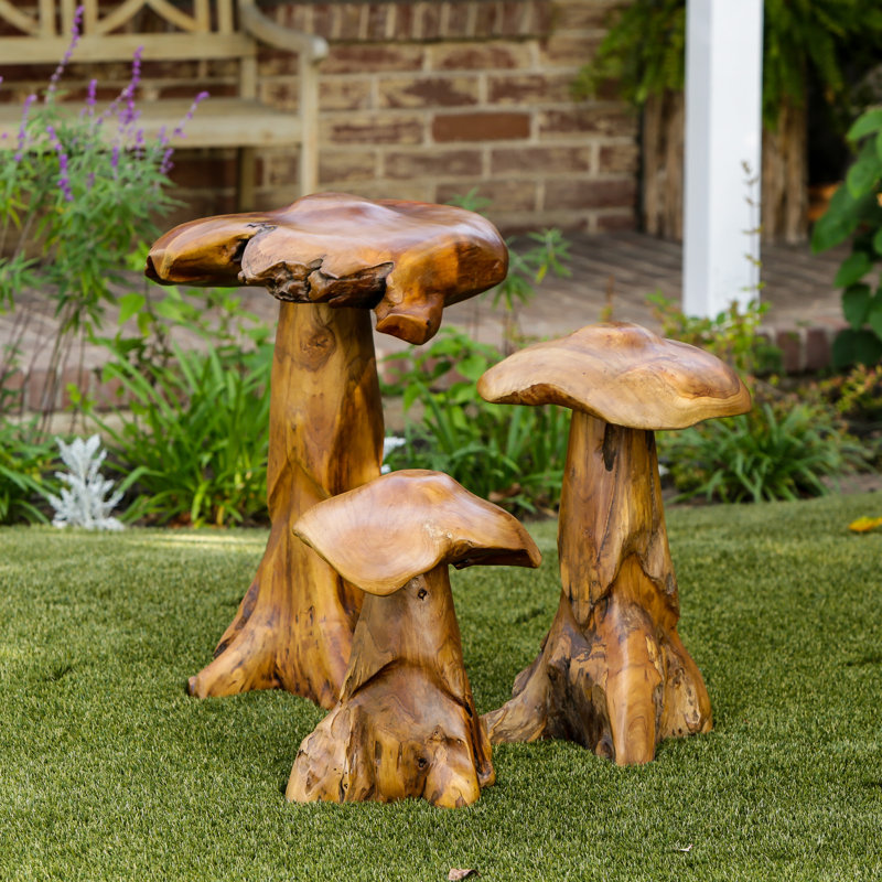 Arlmont & Co. Habini Teak Wild Mushroom - Medium | Wayfair