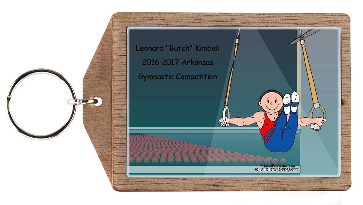 Printed Perfection Personalized Gymnastics - Male Wooden Key Chain ...