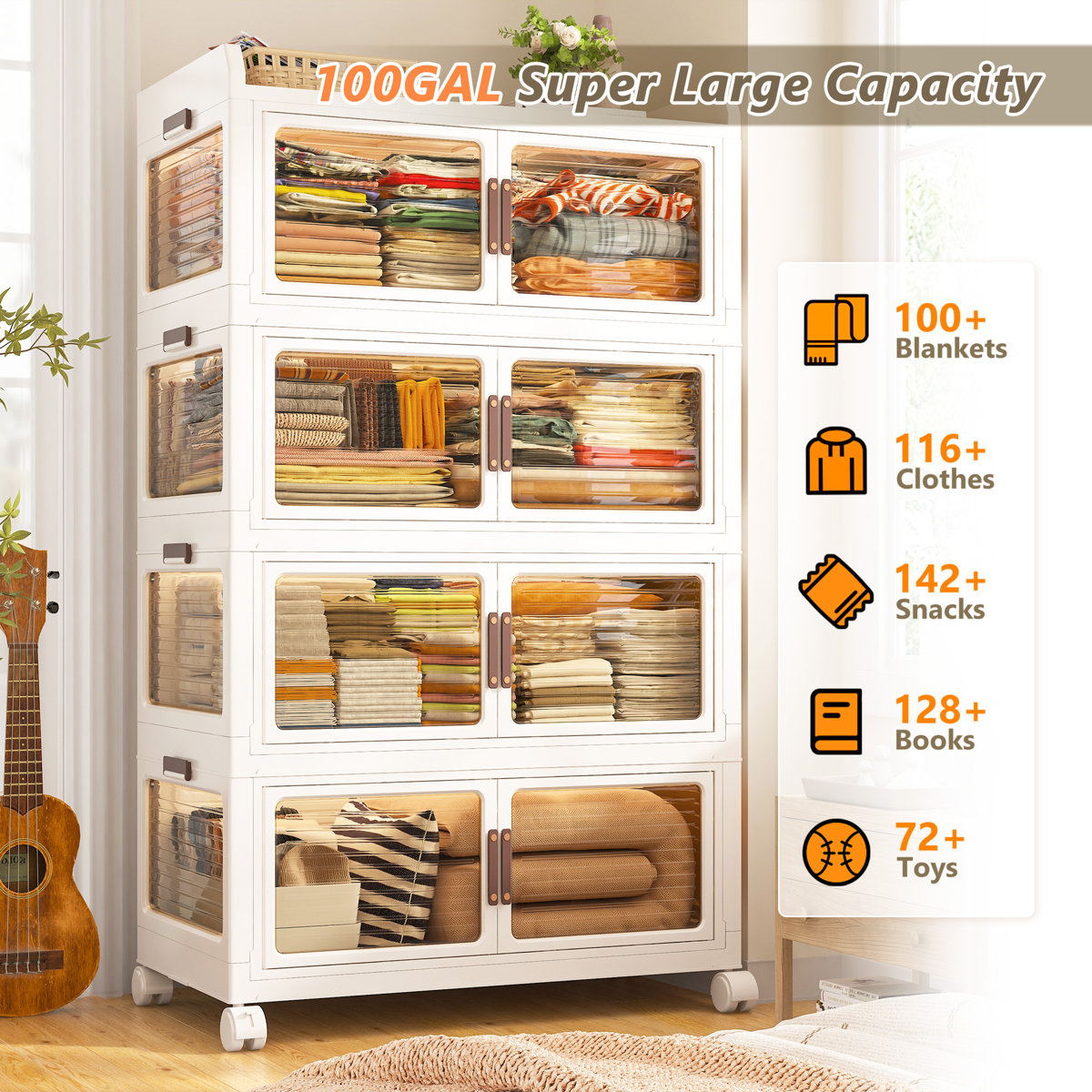 Rebrilliant Storage With Lids - Airtight Multi-Use Organizer Bins For ...