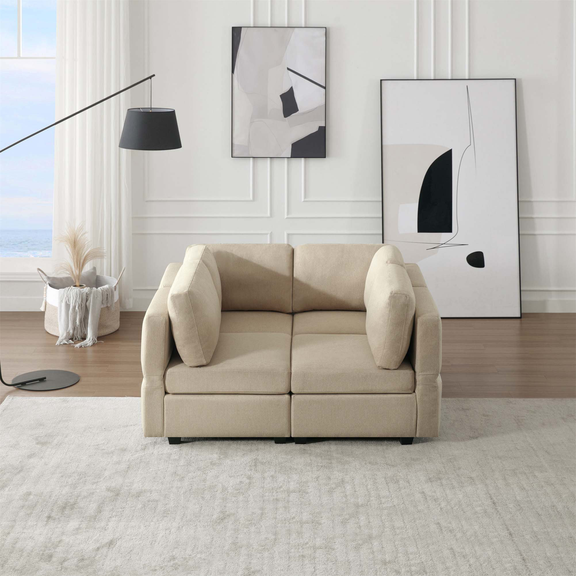 Latitude Run® 4 Seat Sofa Bed Upholstered Sofa Sleeper, Space Saving ...