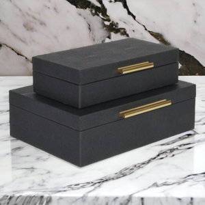 Willa Arlo™ Interiors Rebeka Faux Shagreen Rectangular Decorative Box ...