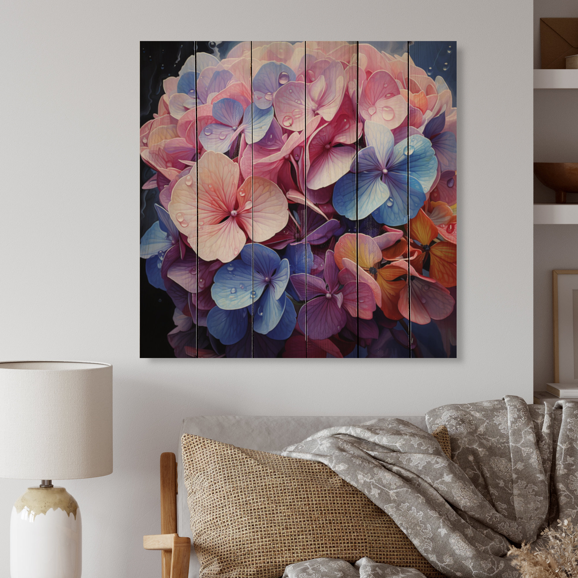 Red Barrel Studio® Jablanka Pink Blue Hydrangea Blooming Symphony On ...