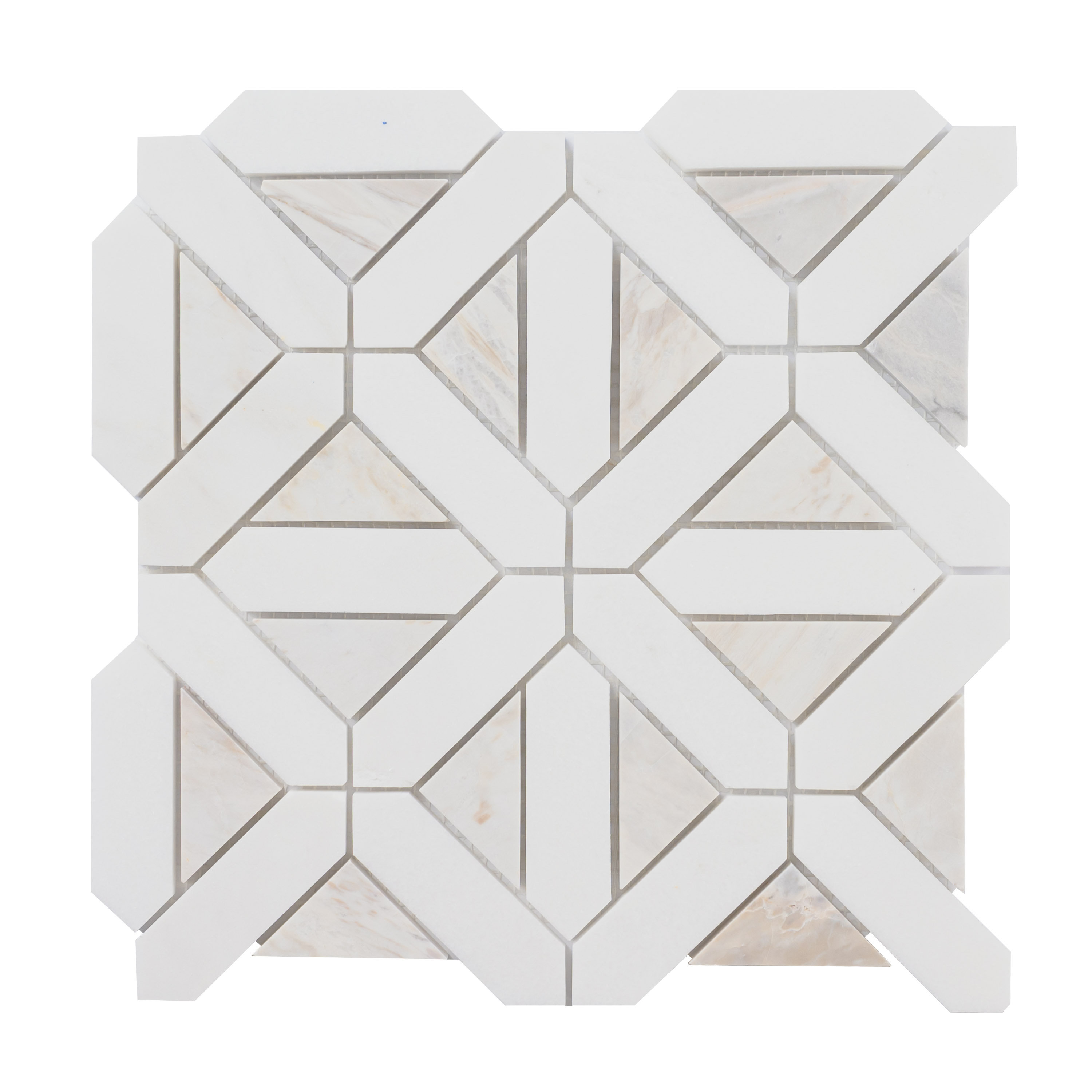 MSI Angora Geometric 12" x 12" Polished Marble Mosaic Floor and Wall ...