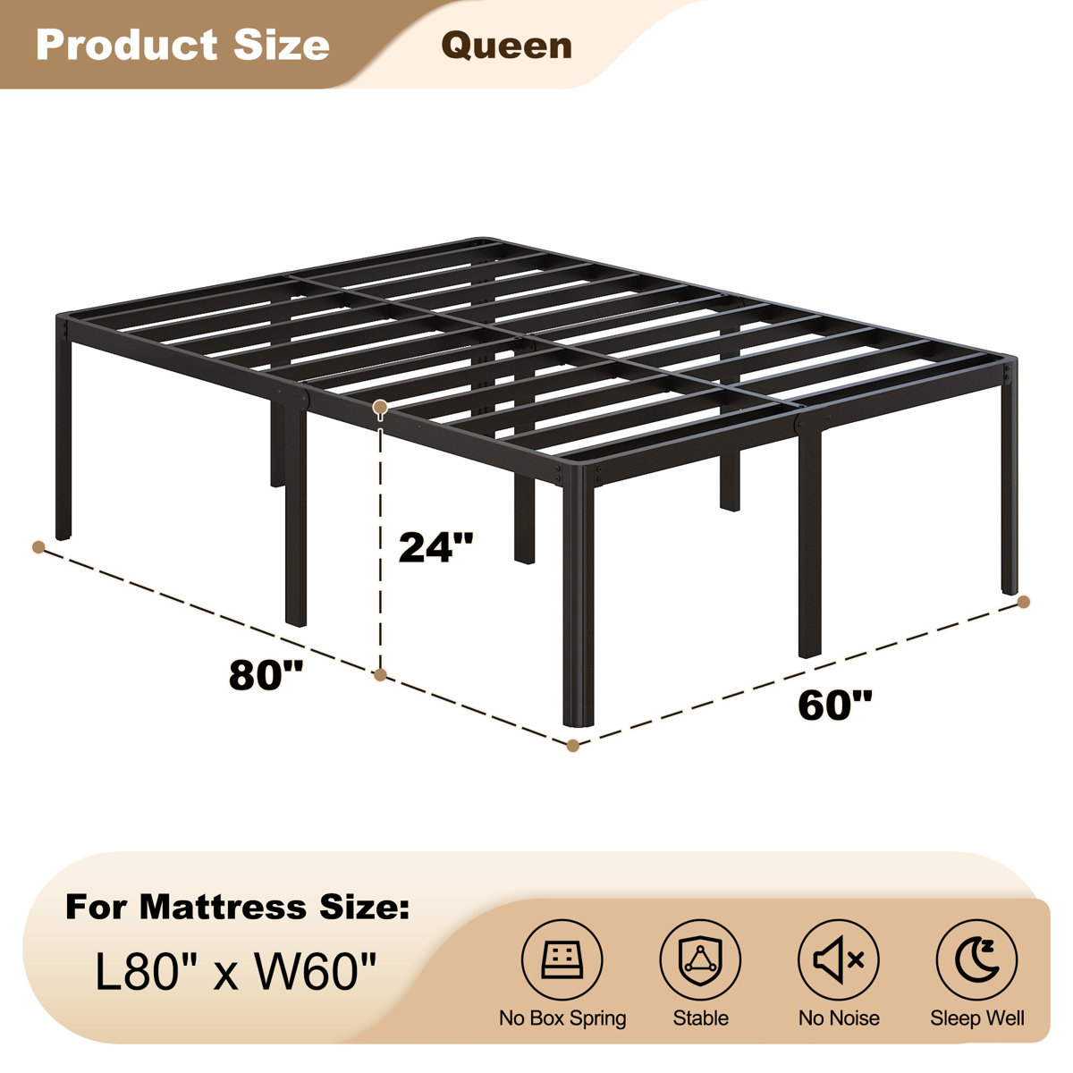 Ebern Designs 24 Inch Bed Frame with Rounded Corner Legs & Reviews ...