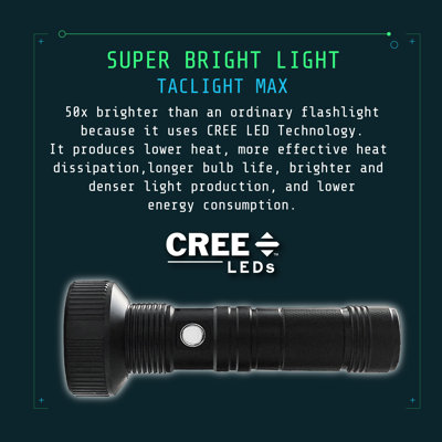 Bell + Howell Taclight Max Rechargeable Wide Beam Flashlight with 5 ...