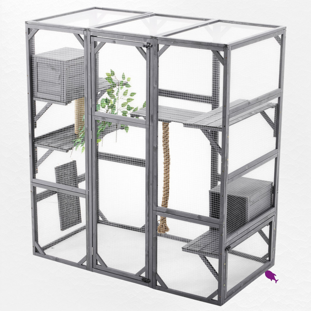 Ophelia & Co. Outdoor Cat Playpen With Platforms And Condos | Wayfair