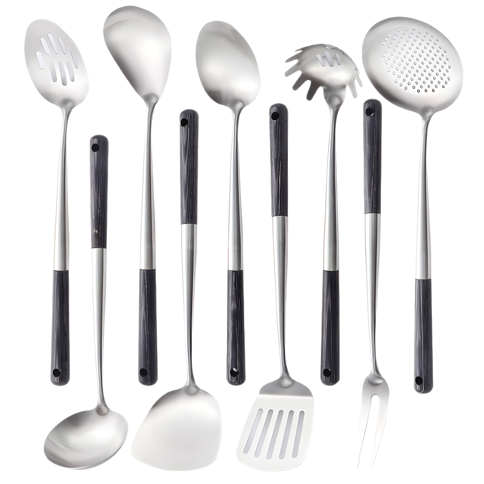 Xiangong Stainless Steel Kitchen Utensil Set With Wooden Handles ...
